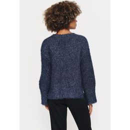 Saint Tropez Damen Strickjacke &raquo;HalfaSZ Cardigan&laquo; mit Glitzereffekt blau L (40)