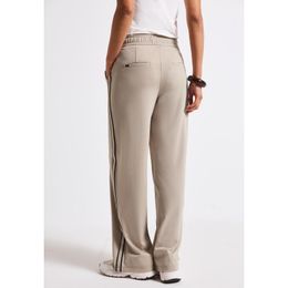 Street One Damen Street One Stoffhose mit Gallonstreifen beige 46, L&auml;nge 30