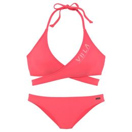 Venice Beach Damen Triangel-Bikini mit Top zum Wickeln rot 32, Cup A/B