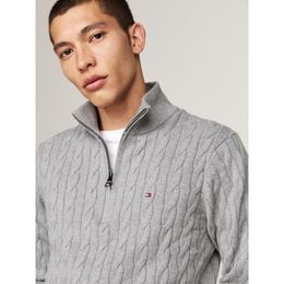 Tommy Hilfiger Herren Strickpullover &raquo;CLASSIC COTTON CABLE ZIP MOCK&laquo; mit modischem Zopfmuster M