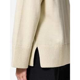 Pieces Damen Pieces Rundhalspullover &raquo;PCAVA LS O-NECK SLIT KNIT NOOS&laquo; beige XS (34)