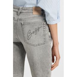 BOSS Orange Damen BOSS Orange 7/8-Jeans &raquo;SOFT KICK FLARE MR Premium Damenmode&laquo; Cropped L&auml;nge mit ausgefranster Kante grau 27, N-Gr