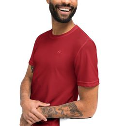 Maier Sports Damen &raquo;Walter&laquo; Herren T-Shirt, rundhals pique Outdoorshirt, schnelltrocknend rot XL