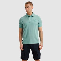 PME-Legend Pme Legend Herren PME LEGEND Poloshirt &raquo;Short sleeve polo stretch pique package&laquo; mit Schriftzug blau 5XL