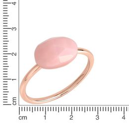 JAMELLI Damen Fingerring &raquo;Silber 925 ros&eacute;-vergoldet mit einem pinken Opal 10x7mm&laquo; rot