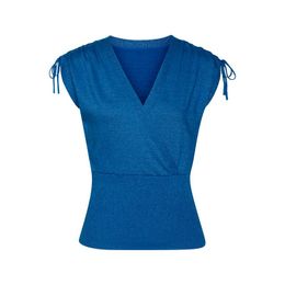 Lascana Damen Lascana Stricktop mit gl&auml;nzendem Lurexgarn blau 36/38