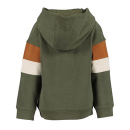 Blue Seven Jungen Kapuzensweatshirt, im Colorblocking-Look und mit gro&szlig;em Frontmotiv gr&uuml;n 92