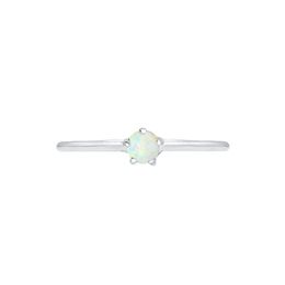 Elli Damen Fingerring &raquo;Silberring mit synth. Opal rund 925er Silber&laquo; silber
