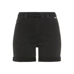 Buffalo Damen Shorts in elastischem Denim mit zwei Ges&auml;&szlig;taschen schwarz 36/38, N-Gr