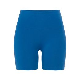 Lascana Damen Lascana Shorts mit breitem B&uuml;ndchen und Logodruck, Loungewear blau 32/34, N-Gr
