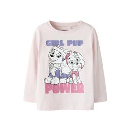 name it Shirt 'NMFVANA PAW' Mädchen Größe 104 violettblau / hellpink / schwarz / weiß