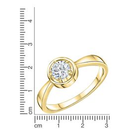 Firetti Damen Fingerring &raquo;Schmuck Geschenk Silber 925 Silberring Solit&auml;r&laquo; mit Zirkonia (synth.) gold