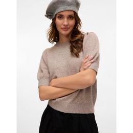 V&eacute;ro Moda Vero Moda Damen &raquo;VMDOFFY 2/4 O-NECK PULLOVER GA NOOS&laquo; mit kurzen Puff&auml;rmeln grau L