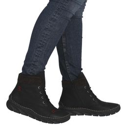 Rieker Damen Winterboots Schn&uuml;rboots, Stiefelette, Casual-Boots mit softem Schaftrand 38