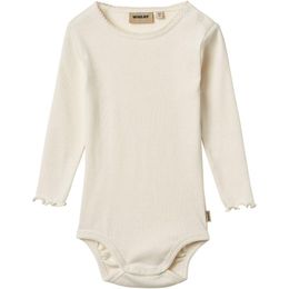 Wheat Langarmbody »Rib Body L/S Regitze« ivory 86 - N-Gr N-Gr 86 Süßer langärmeliger Rippenbody von Wheat für Babys
