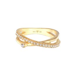 Elli Damen Fingerring &raquo;Wickelring X Glamour 925 Silber, mit Kristallen von Swarovski &laquo; gold