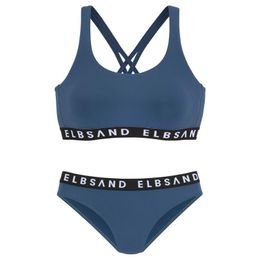 ELBSAND Damen Bustier-Bikini mit Markenschriftz&uuml;gen in Kontrastfarbe 34, Cup C/D