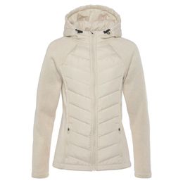Vivance Damen Steppjacke mit Kapuze mit Strickfleece-&Auml;rmeln beige 36