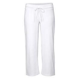 Beach Time Beachtime Damen 7/8-Strandhose aus weichem Jersey, Wide-Leg, Jogginghose, Relaxhose wei&szlig; 36/38, N-Gr