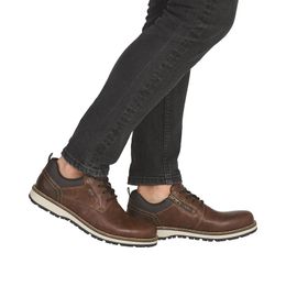 Rieker Herren Schn&uuml;rschuh Business Schn&uuml;rer, Halbschuh, Casual Sneaker mit Innenrei&szlig;verschluss braun 40