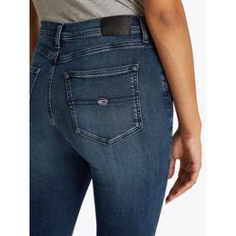 Tommy Jeans Damen Bootcut-Jeans &raquo;SYLVIA HGH FLR&laquo; Weite Beinform und Logo Stickerei auf der Ges&auml;&szlig;tasche 28, L&auml;nge 32