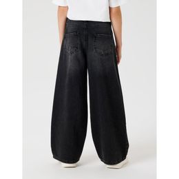 name it M&auml;dchen 5-Pocket-Jeans &raquo;NKFROSE f&uuml;r M&auml;dchen mit Destroyed-Effekt und hohem Bund&laquo; normal, Denim, Abriebeffekte, Rei&szlig;verschluss schwarz 164, N-