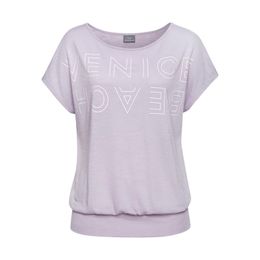 Venice Beach Damen Rundhalsshirt mit Logoprint, T-Shirt, sommerlich-sportlicher Look lila 32/34