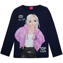Top Model Topmodel M&auml;dchen TOPModel Langarmshirt &raquo;&laquo; mit extra gro&szlig;em, coolem Frontmotiv blau 140
