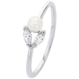 Amor Damen Fingerring &raquo;2037247/-48/-49/-50/-51&laquo; mit Zirkonia (synth.) - mit S&uuml;&szlig;wasserzuchtperle wei&szlig;