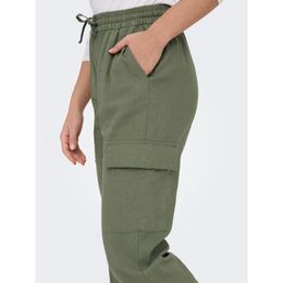 Only Damen Only Cargohose &raquo;ONLCARO MW LIN PULL-UP CARGO PNT NOOS&laquo; gr&uuml;n XS (34), L&auml;nge 32