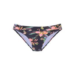 Lascana Damen Lascana Bikini-Hose &raquo;Malia&laquo; mit Umschlagbund mit tropischem Print grau 34, N-Gr