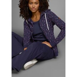 Kangaroos Damen Kangaroos Kapuzensweatjacke mit sportlichem Minimal-Print blau 40/42