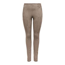 Only Damen Only Leggings &raquo;ONLANGALI LIFE ZIP FAUX S LEGGING CC PNT&laquo; braun S (36), L&auml;nge 32