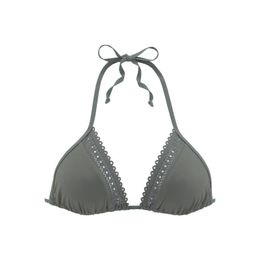 s.Oliver Triangel-Bikini-Top »Aiko« mit Häkeloptik oliv 34 - Cup C/D Cup C/D 34 Modische Lasercut-Kante