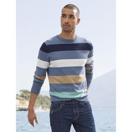 Tom Tailor Herren Tom Tailor Strickpullover mit Blockstreifen blau 3XL