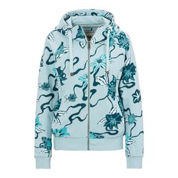 Ragwear Damen Sweatjacke &raquo;FLLAWIA PRINT&laquo; blau L (40)