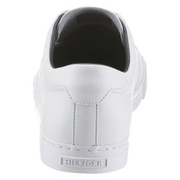 Tommy Hilfiger Herren Sneaker &raquo;ESSENTIAL LEATHER SNEAKER&laquo; , Freizeitschuh, Halbschuh, Schn&uuml;rschuh mit Flaggenstickerei wei&szlig; 44