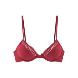 s.Oliver Damen s.Oliver B&uuml;gel-Bikini-Top &raquo;Aiko&laquo; mit H&auml;keloptik rot 36, Cup D