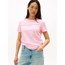 Tommy Hilfiger Kurzarmshirt &raquo;REG CORP LOGO C-NK mit Logoschriftzug und Stickerei&laquo; Baumwolle Classic Pink XXXL(46) XXXL(46) Basic T-Shirt von TOMMY...