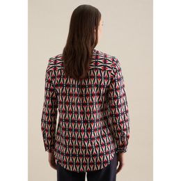 Seidensticker Damen Seidensticker Klassische Bluse &raquo;Schwarze Rose&laquo; Tunika Geometrische Muster blau M38