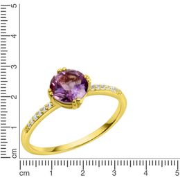 Firetti Damen Fingerring &raquo;Schmuck Geschenk Silber 925 Damenring Ring&laquo; mit Citrin oder Amethyst und Zirkonia (synth.) lila