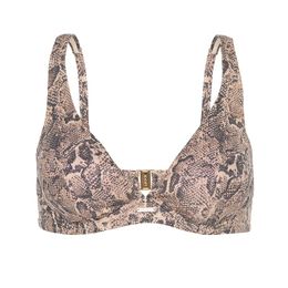 JOOP! Damen JOOP! Triangel-Bikini-Top &raquo;Python&laquo; Animal-Print mit Glanz-Effekt, mit B&uuml;gel bunt 40, Cup D