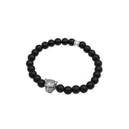 Kuzzoi Herren Armband &raquo;Herren Tiger Onyx Schwarz 925 Sterling Silber&laquo; schwarz