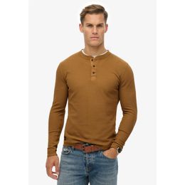 Superdry Herren Langarmshirt &raquo;WAFFLE LONG SLEEVE HENLEY TOP&laquo; braun XXL