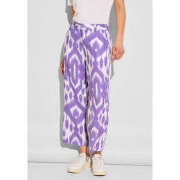 Street One Leinenhose Sommerhose mit Ikat Muster smell of lavender 40 - L&auml;nge 26 L&auml;nge 26 40 Print Hose von Street One