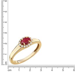 Firetti Damen Goldring &raquo;Schmuck Geschenk Gold 375 Fingerring Ring&laquo; mit Rubin, Zirkonia (synth.) rot