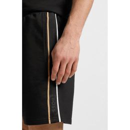 BOSS Herren BOSS Sweatshorts &raquo;ICONIC&laquo; mit Tunnelzug und Tape-Details schwarz XL, N-Gr