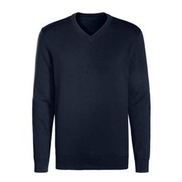 H.I.S. H.I.S Herren Strickpullover mit V-Ausschnitt, Pullover aus Feinstrick, Baumwollmischung blau S (44/46)
