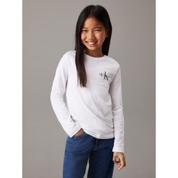 Calvin Klein Jeans Kinder &raquo;Chest Monologo Ls T-Shirt&laquo; f&uuml;r Kinder bis 16 Jahre und mit Logoschriftzug wei&szlig; 6 (116)
