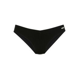 Venice Beach Damen Bikini-Hose &raquo;Lucky&laquo; aus gerippter Strukturware schwarz 32, N-Gr